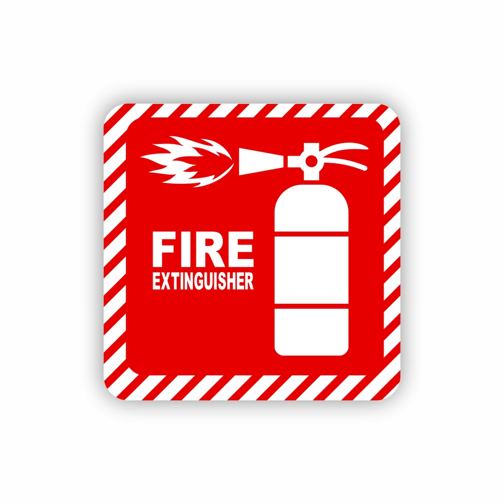 Red Fire Extinguisher Symbolic Sign on White ACP (150 x 150mm) - Parrot ...